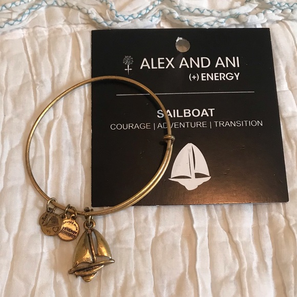 Jewelry | Alex Ani Sailboat Charm Bangle | Poshmark